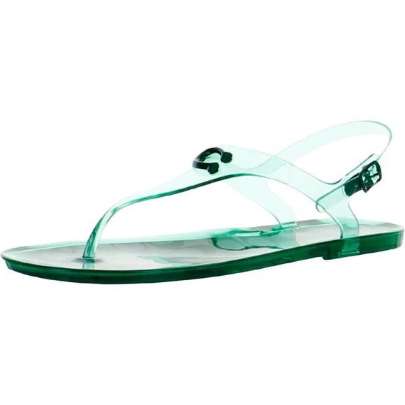 Coach | Shoes | Coach Womens Natalee Green Jelly Logo Slingback Thong ...